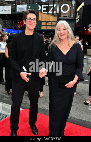 Rachel Maddow and girlfriend Susan Mikula attend the "Good Night, and ...