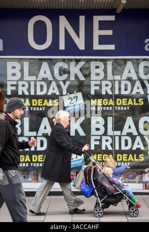 Posters offering ‘Black Friday’ deals in shops on Gloucester’s King’s ...