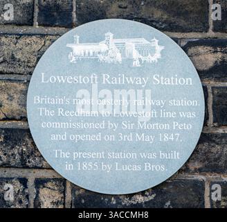 Lowestoft railway station which is this most easterly station on the ...