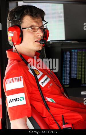 Chris Dyer (AUS) Ferrari Race Engineer ..Formula One World Championship ...