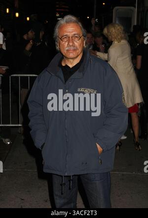 March 17 2008, New York City Actors Tricia Helfer (L) and Edward James ...