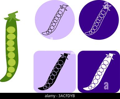 peas green line icon vector illustration Stock Vector Image & Art - Alamy