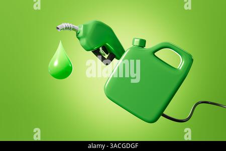 Cartoon green oil gun, green nozzle gasoline pump fuel, Green energy ...