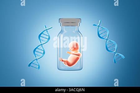 Human embryo model, test tube baby , 3d rendering. 3d illustration ...