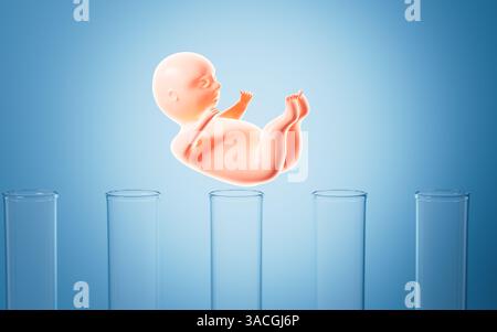 Human embryo model, test tube baby , 3d rendering.3d illustration Stock ...