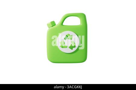Gasoline with a recyclable logo, Environmental protection concept, 3d ...