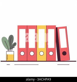 A drawing showing files in filing cabinets in an office environment ...