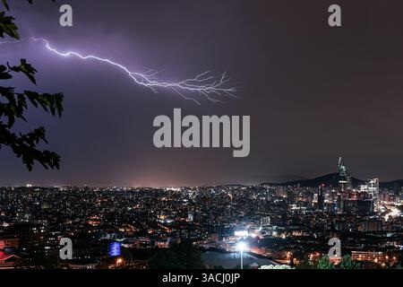 Lightning over Istanbul City, Turkiye Stock Photo - Alamy