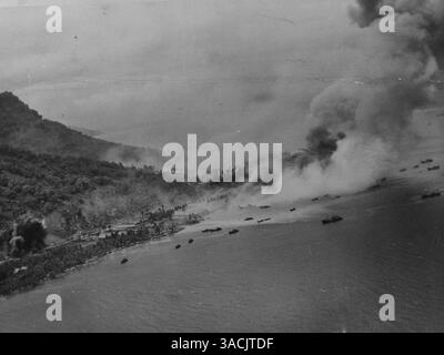 Bombs burst on Japan's naval bade on ***** in the Truck Atoll during ...