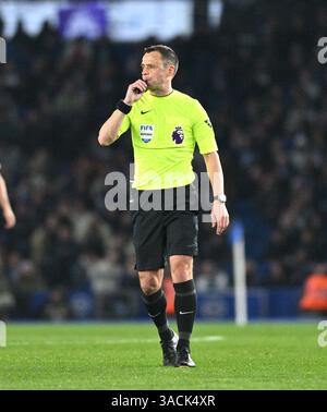 Referee Stuart Attwell during the Premier League match between Chelsea ...
