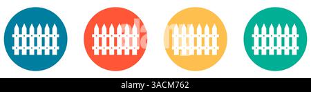 Colorful Banner with 4 Buttons: Fence Stock Photo - Alamy