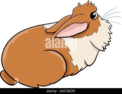 Cartoon illustration of funny lying miniature rabbit comic animal ...