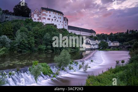 Panoramic image of historic buildings of Weilburg close to the Lahn ...