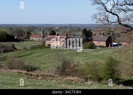 View towards Lower Shuckburgh village, Warwickshire, England, UK Stock ...