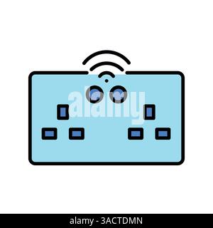 power strip with 3 sockets line icon Stock Vector Image & Art - Alamy