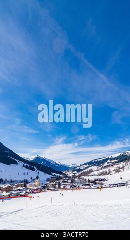 Saalbach-Hinterglemm: Saalach Valley, church and village Saalbach in ...