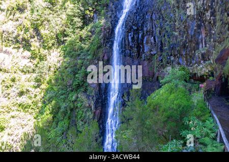 Levada do Risco, Cascata do Risco, waterfall, Portuguese island of ...
