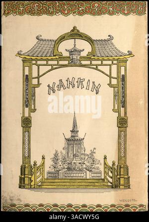 This Nankin Menu from a Minneapolis restaurant is a tri-fold featuring ...
