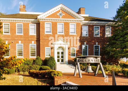 The bell from the USS Delaware is in front of the Public Archives and ...