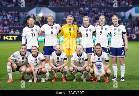 England's Niamh Charles ahead of a women's international friendly match ...