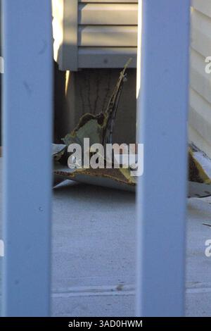 Nov 12, 2001; Queens, NY, USA; A piece of the wreckage of American ...