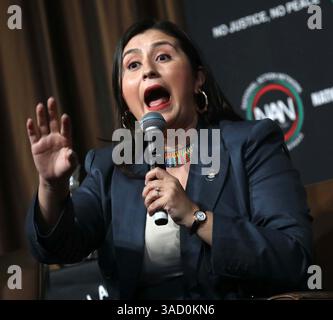 N.Y. Senator and mayoral candidate Jessica Ramos held a press ...