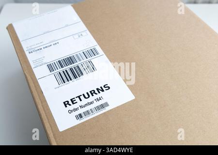 Packaging with return label and barcode for returning. Copenhagen ...