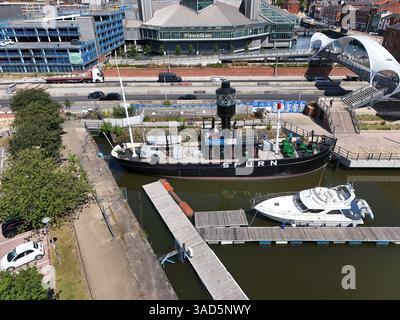 Aerial view of Humber Dock and railway dock Marina, Hull Marina ...