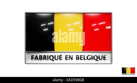 logo to highlight products made in France - 3D rendering - white ...
