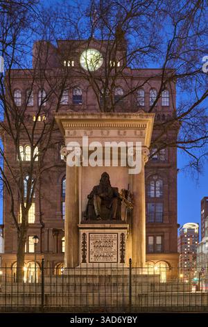 Peter Cooper statue Cooper Union NYC Stock Photo - Alamy