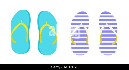 Modern Flip-Flop Sandals Multi-Color Concept with Detailed Sole and ...