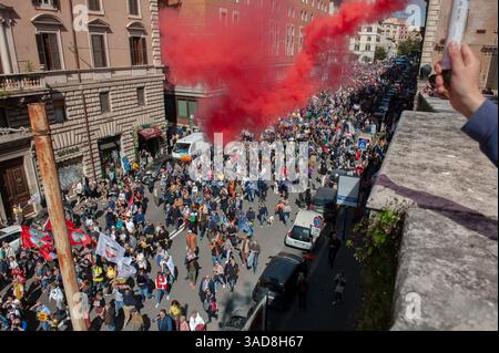 Rome, Italy April 05, 2025: Thousands demonstrate in Rome against ...