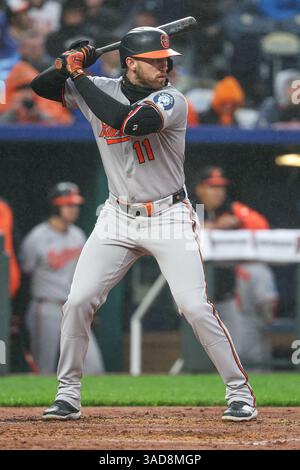 Baltimore Orioles third baseman Jordan Westburg (11) in action during a ...