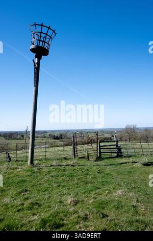 Beacon on the pathway near Upper Shuckburgh Church, Warwickshire ...