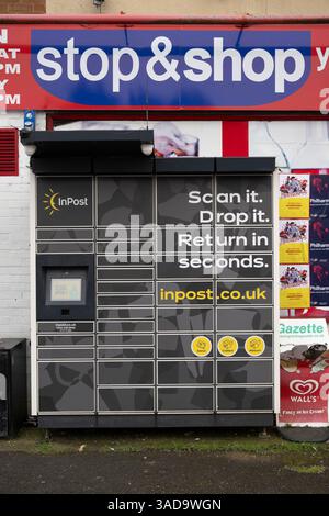 Inpost parcel lockers outside the Stop & Shop convenience store, St ...