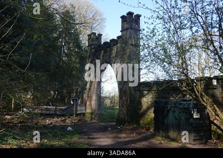 Cliffe Park Hall or Rudyard castle in Staffordshire on Rudyard lake ...