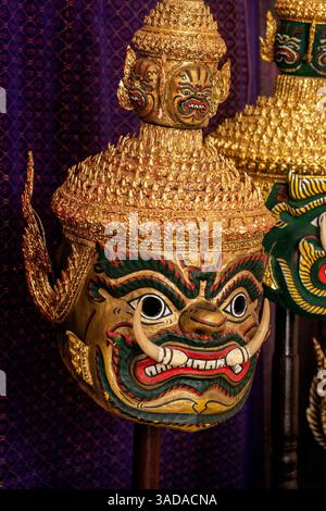 different traditional Lakhon Khol Khmer Masks on display in cambodia ...