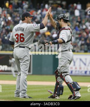 Minnesota Twins closer Joe Nathan (36) delivers a pitch during the ...