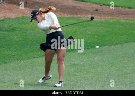 Carla Bernat Escuder, of Spain, hits on the tenth hole during the ...