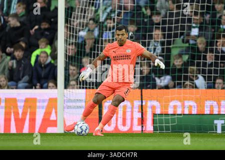 EINDHOVEN, NETHERLANDS - APRIL 6: Walter Benitez of PSV with his son ...