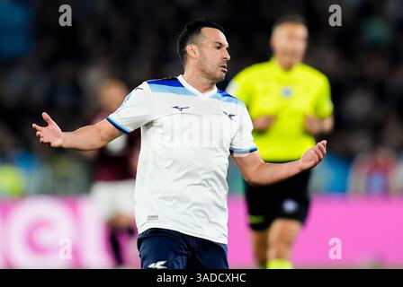 Pedro of SS Lazio reacts during the serie Serie A Enilive match between ...