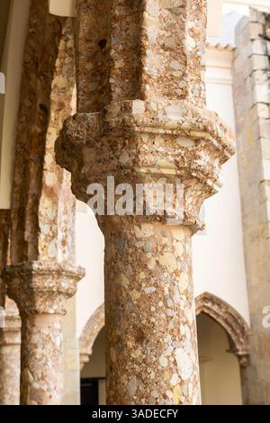 Detail of the Tuscan capital of the colonnade in the cloister of the ...