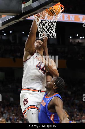 Auburn center Dylan Cardwell dunks during the second half of the team's ...