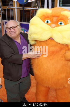 Danny DeVito and the Lorax at the "Lorax" Premiere held at Universal ...