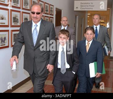 Attorney Mark Geragos, center, who represents Erik and Lyle Menendez ...