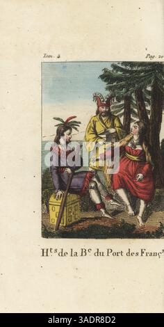 An engraving from 'Voyage de La Pérouse' depicts the scientific and ...