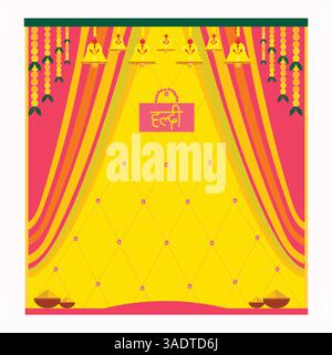 Haldi Night Wedding Invitation Card. Traditional Indian Mughal Wedding ...