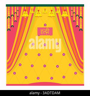 Haldi Night Wedding Invitation Card. Traditional Indian Mughal Wedding ...