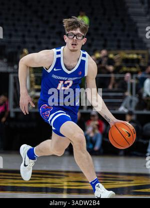 Boise State forward Andrew Meadow, front, battles San Diego State ...