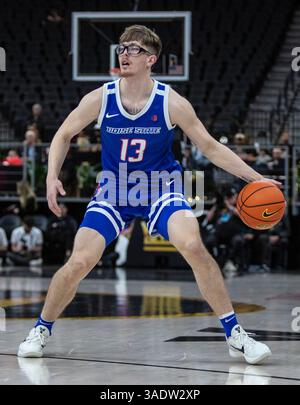 Boise State forward Andrew Meadow, front, battles San Diego State ...